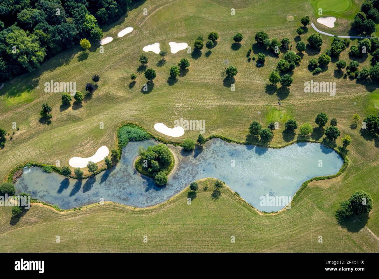 Aerial view, golf course and golf club Am Kloster Kamp, Kamperbrück ...