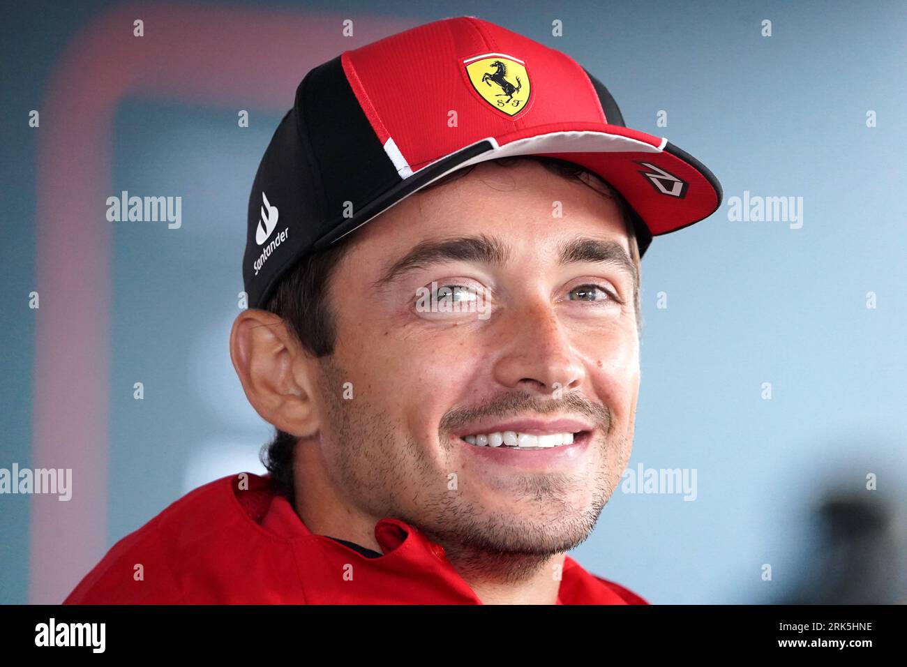 Ferrari F1 driver Charles Leclerc during a preview day ahead of Sunday ...