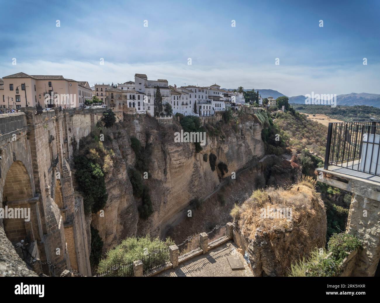 Municipality of Ronda with white Andalusian houses located on top of a ...