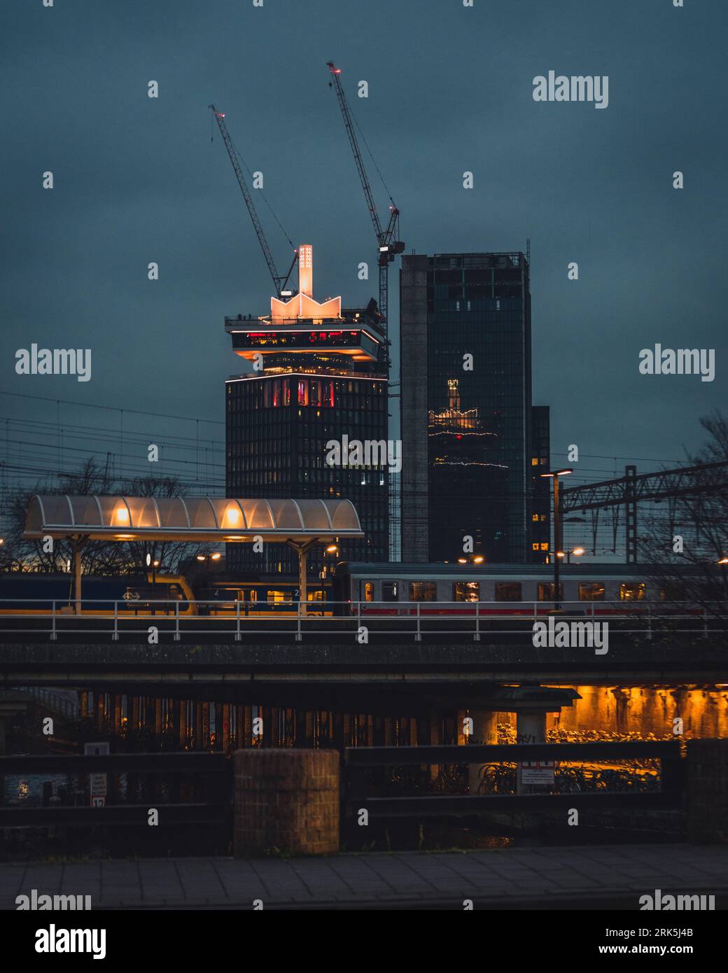 Amsterdam, Netherlands - November 27 2022: A night time view of A'DAM ...