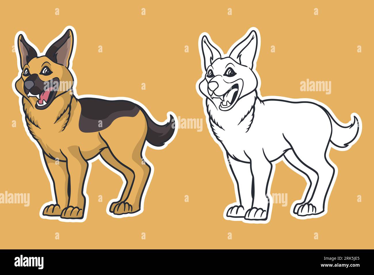 shepherd dog vector illustration cartoon style Stock Vector Image & Art ...