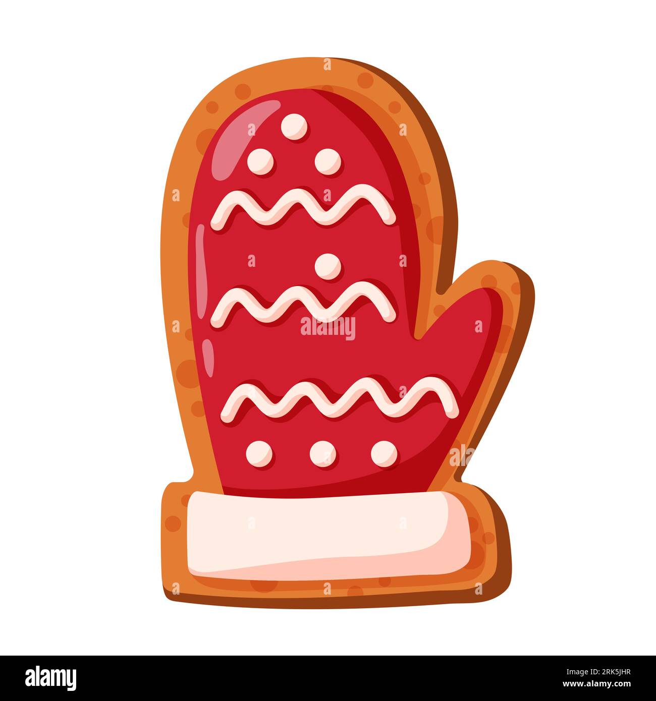 Christmas gingerbread mitten cookies in cartoon style. Winter homemade ...