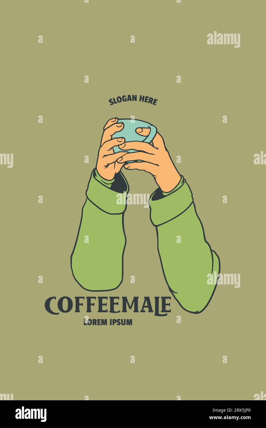 hand hold cup of coffee vector illustration Stock Vector Image & Art ...