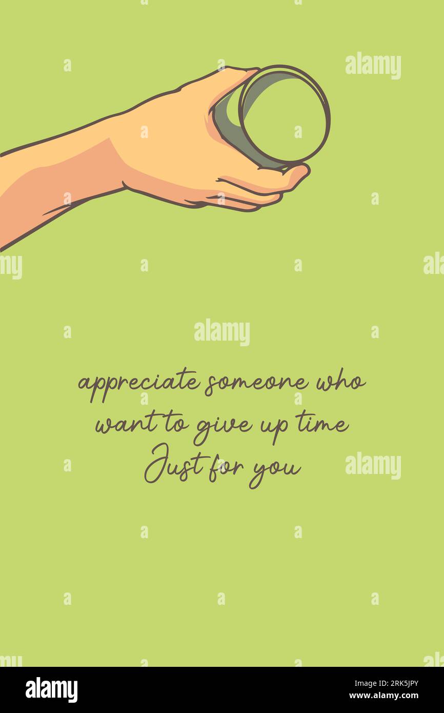 hand holding cup motivation concept vector illustration Stock Vector ...