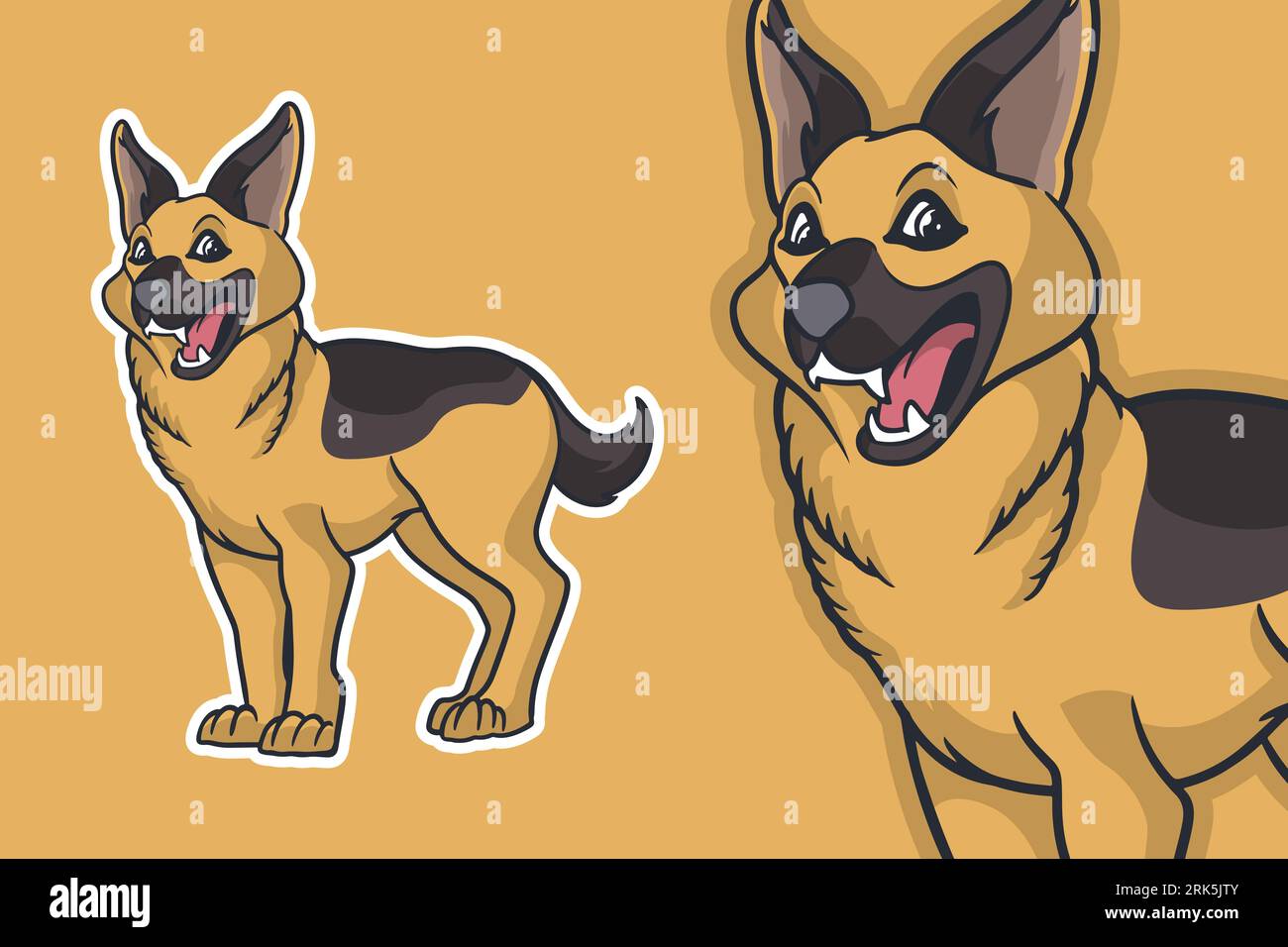 shepherd dog vector illustration cartoon style Stock Vector Image & Art ...