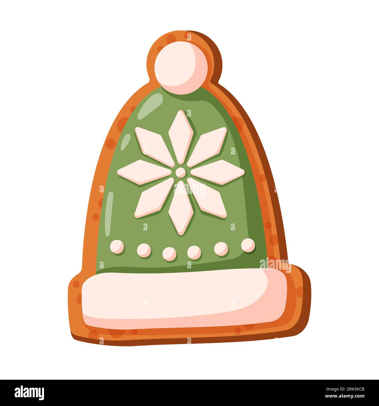 Christmas gingerbread cookie hat in cartoon style. Winter homemade ...