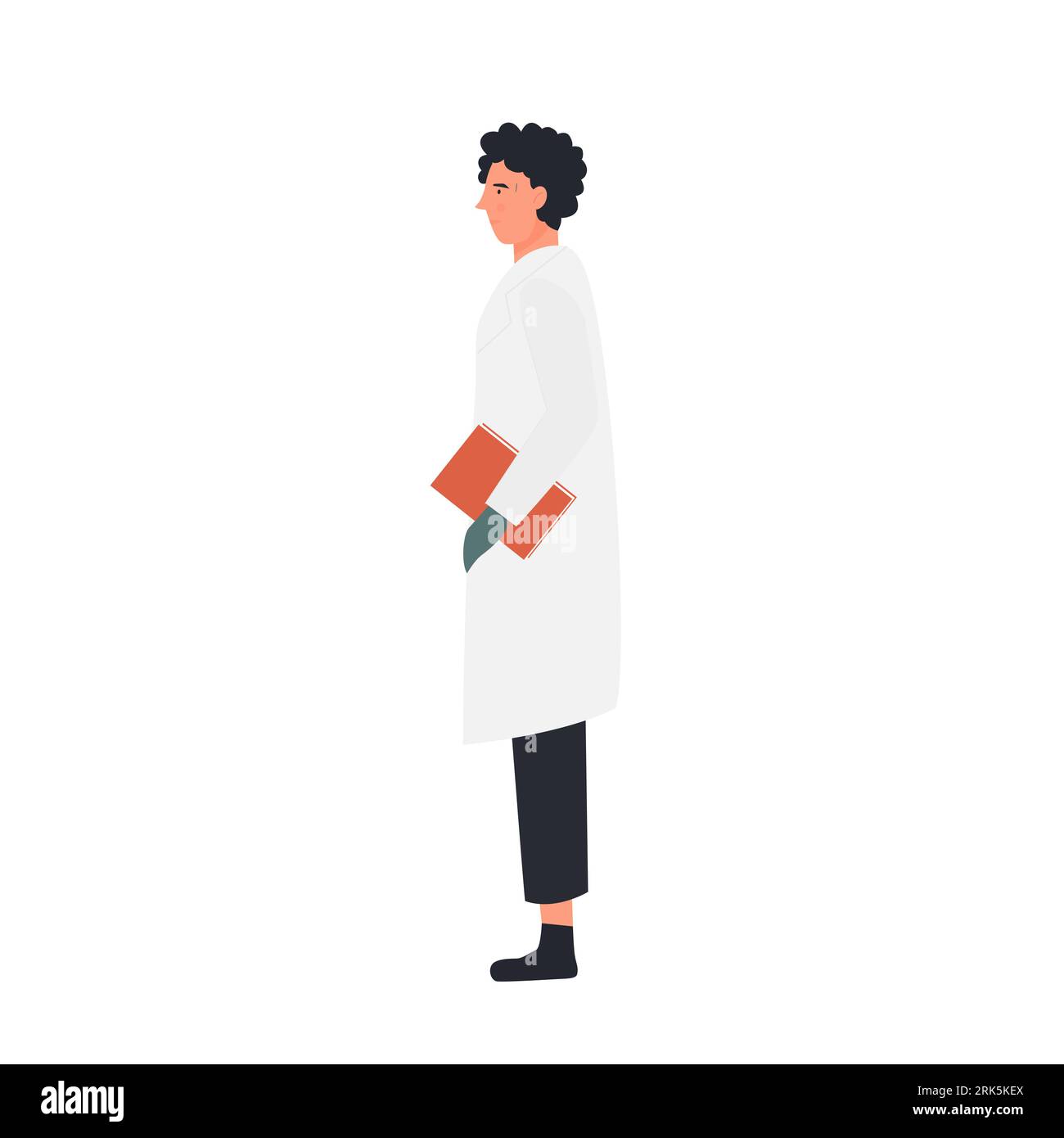 Side view of standing scientist. Laboratory research specialist in ...