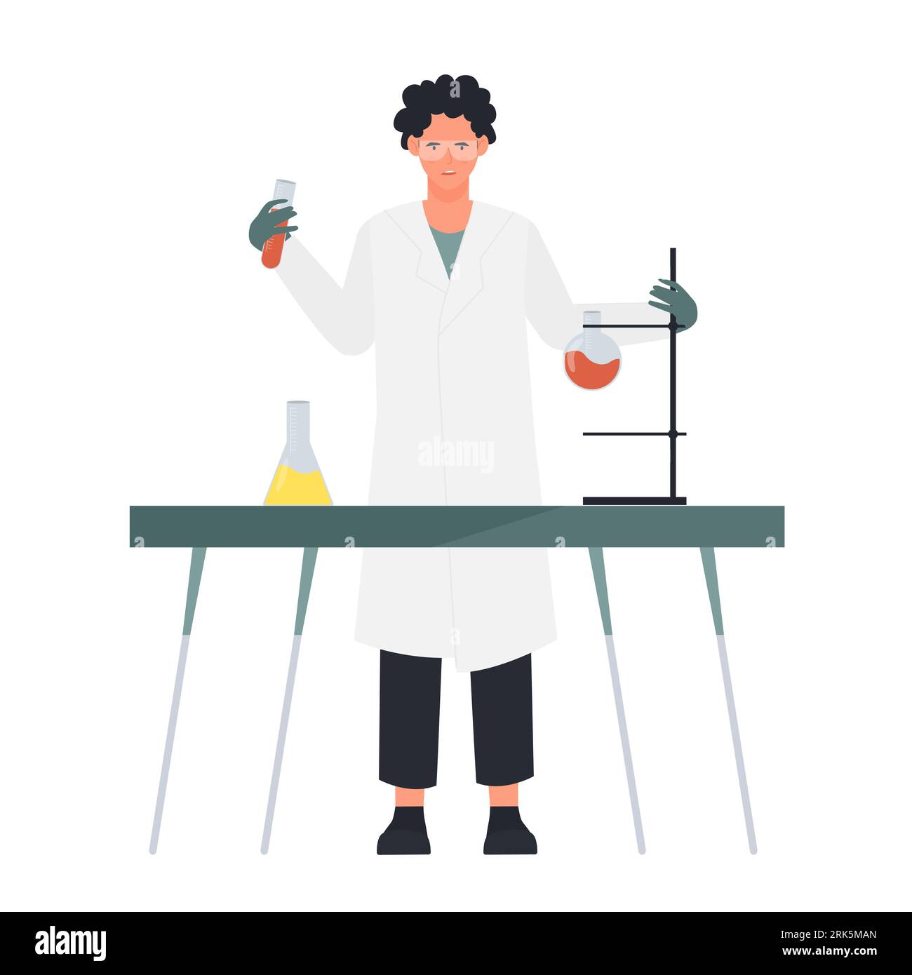 Scientist in experiment laboratory. Research testing lab, working ...