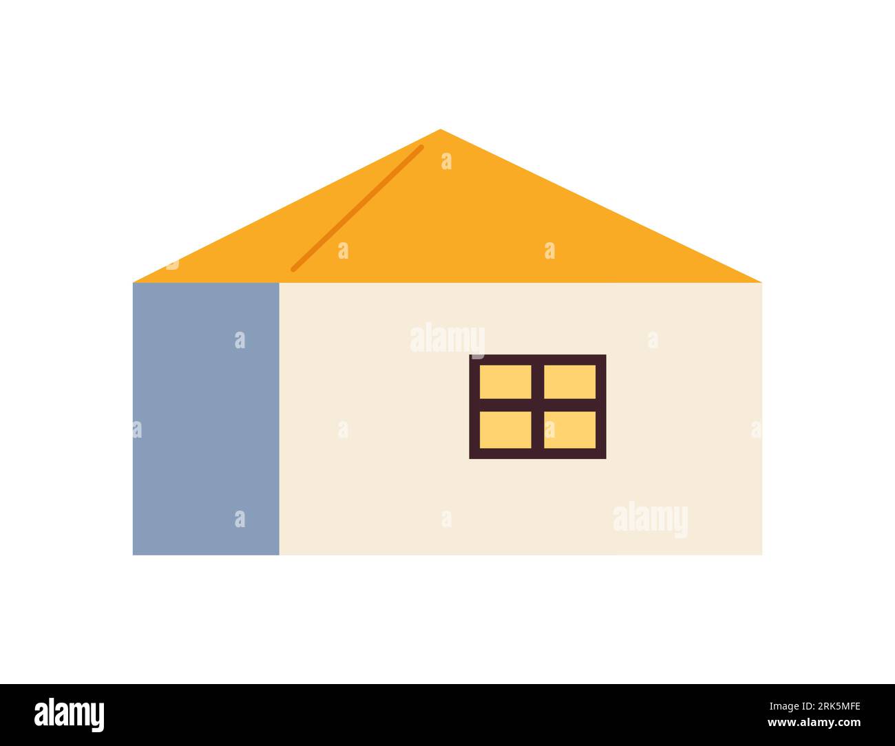 House Semi Flat Colour Vector Object Stock Vector Image And Art Alamy