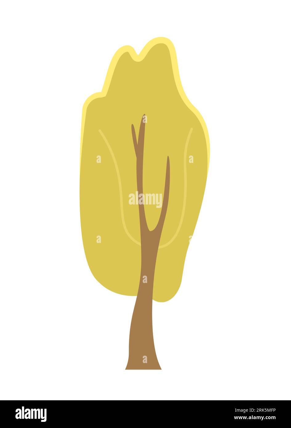 Tree trunk and branches semi flat colour vector object Stock Vector ...