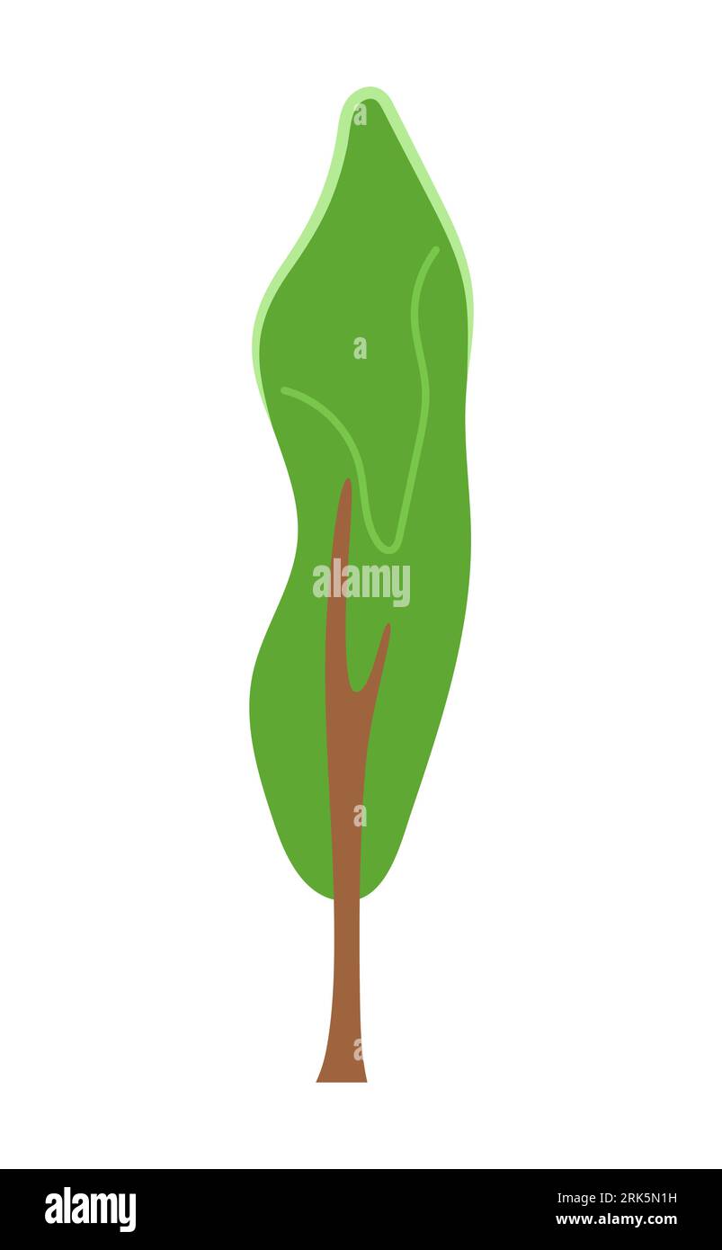 Single Park Tree Semi Flat Colour Vector Object Stock Vector Image And Art Alamy