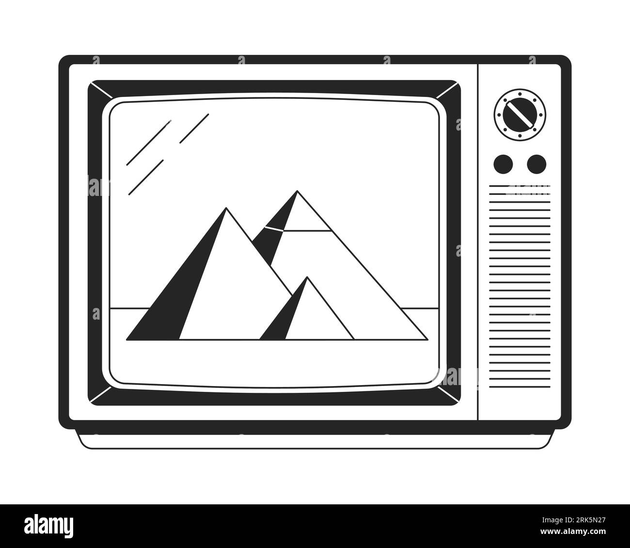 Picture On Tv Display Flat Monochrome Isolated Vector Object Stock Vector Image And Art Alamy