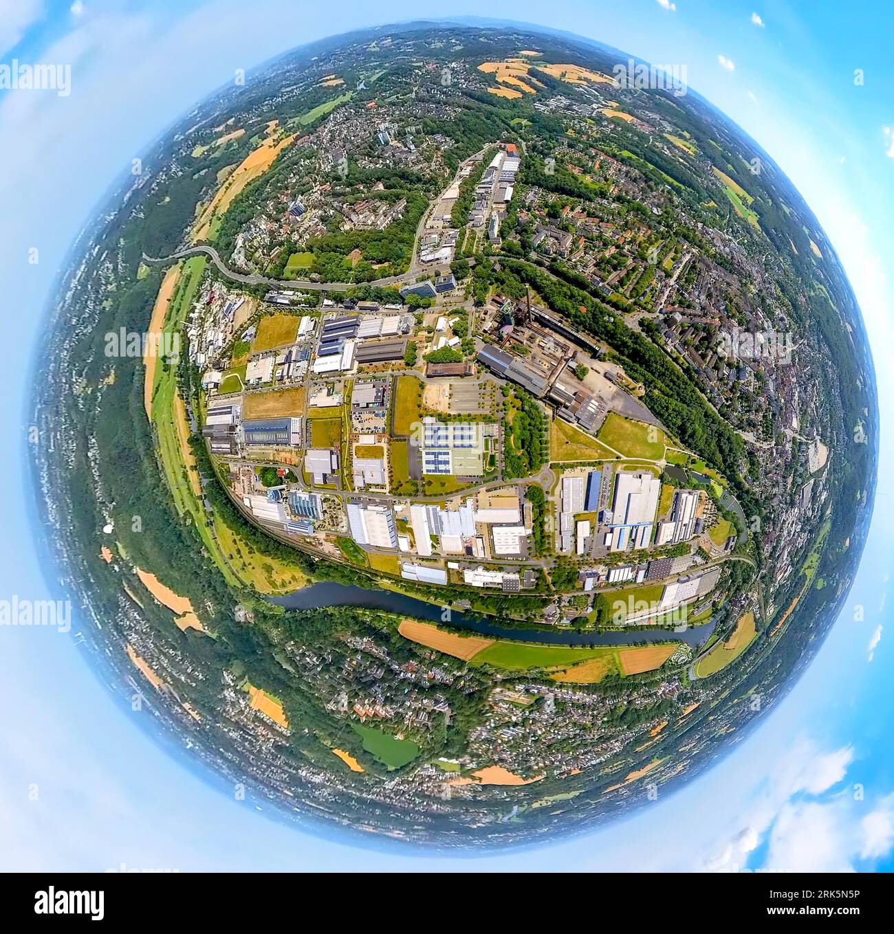 Aerial photograph, Henrichshütte industrial park, landscape park and ...