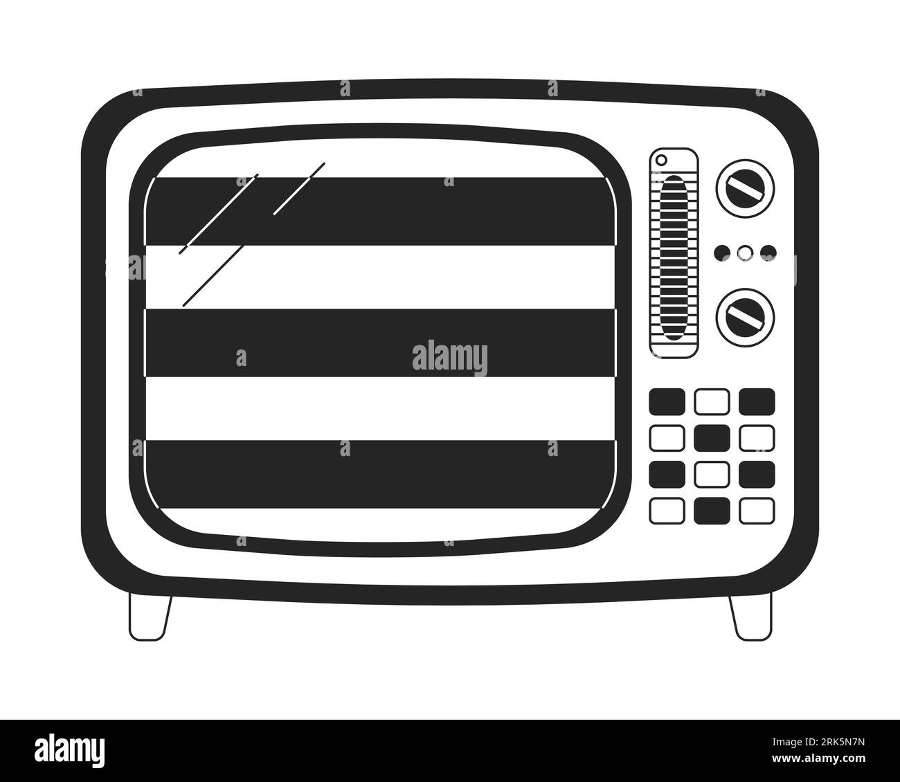 Stripes On Tv Flat Monochrome Isolated Vector Object Stock Vector Image And Art Alamy