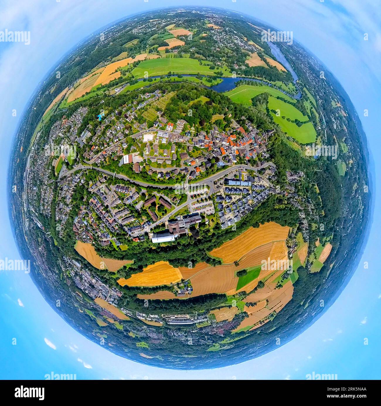 Aerial view, town view and castle Blankenstein, view to the Kemnader ...