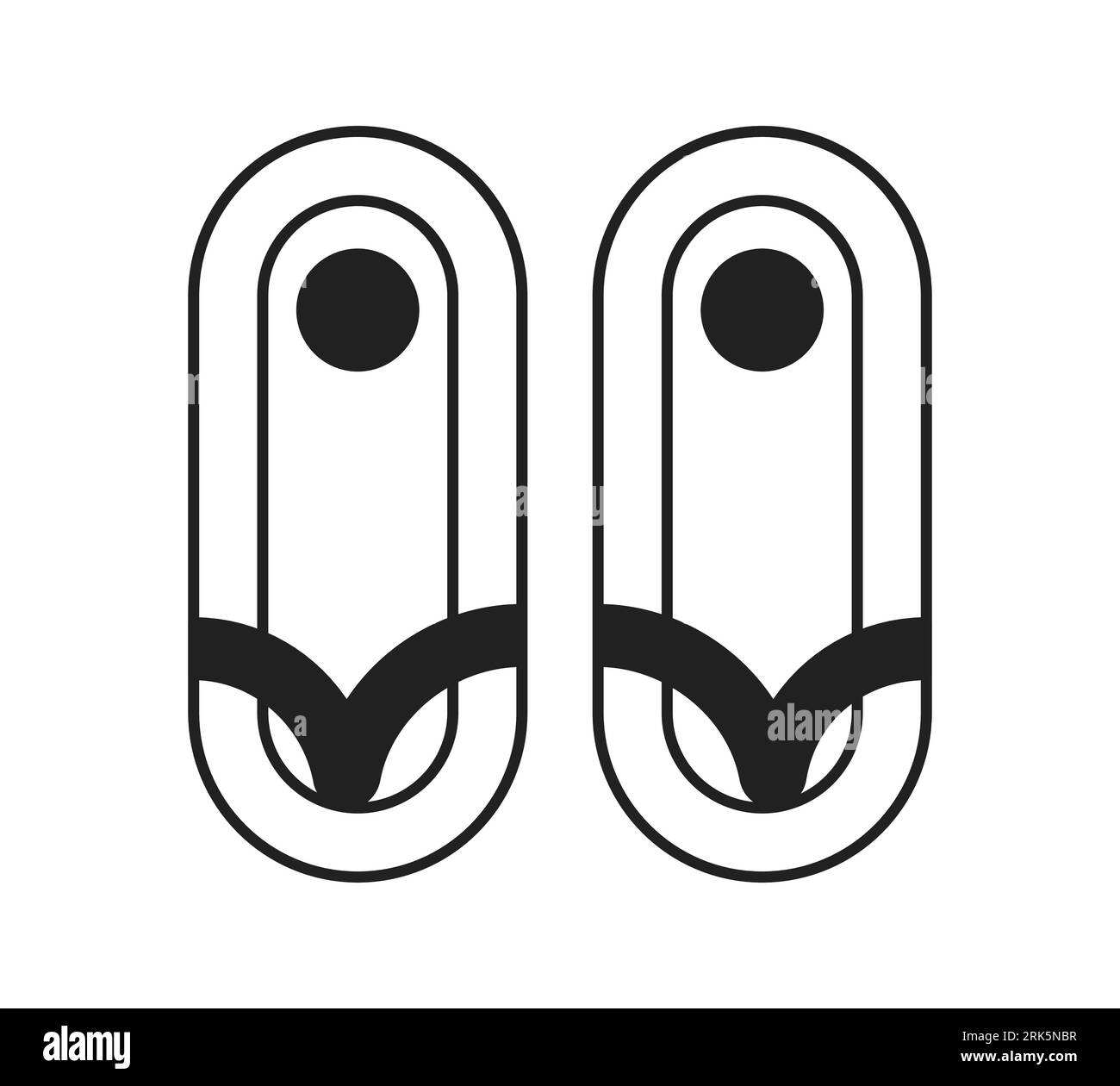 Barefoot Sandals Pair Monochrome Flat Vector Object Stock Vector Image And Art Alamy