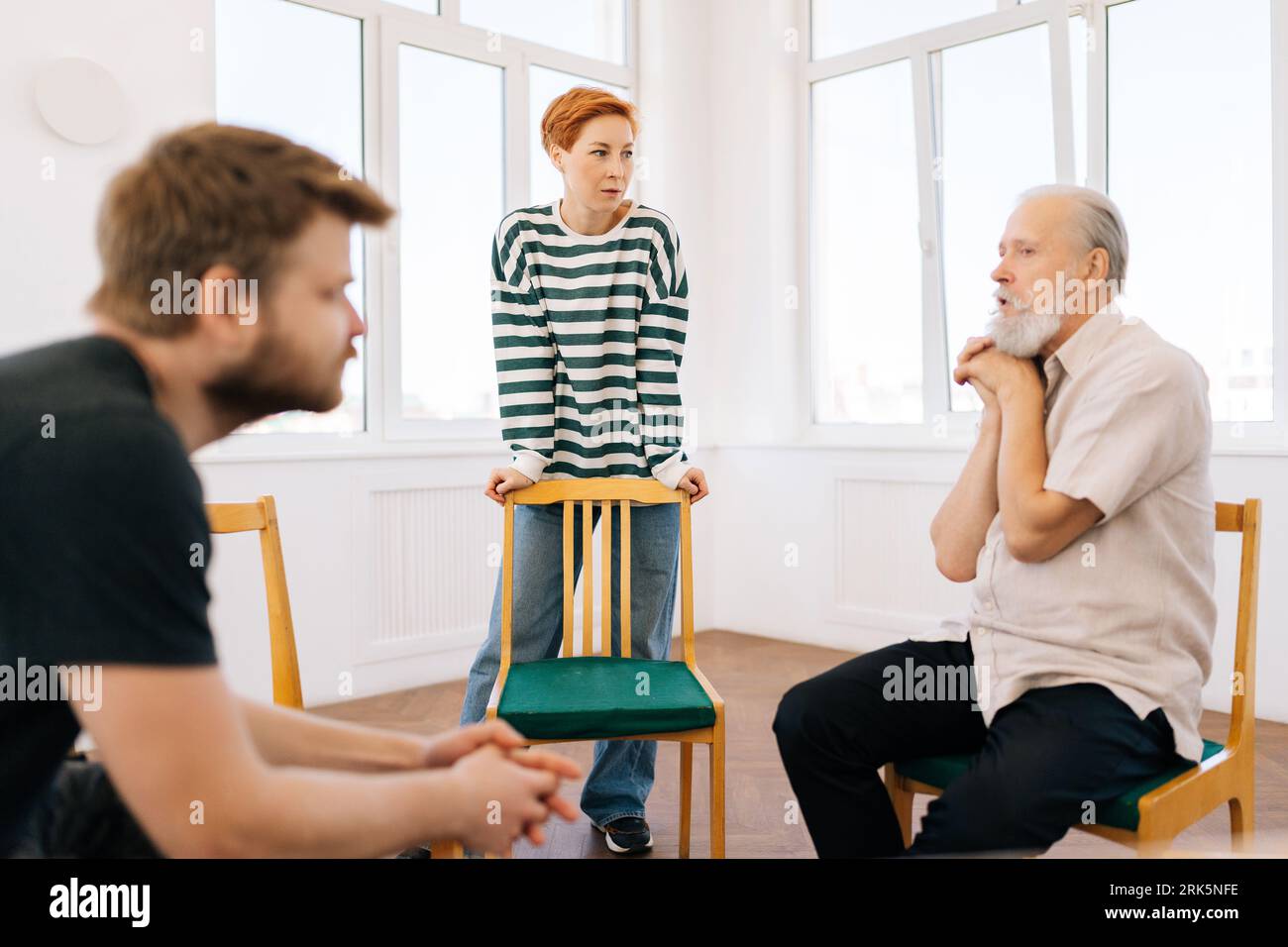Stressed diverse female senior hi-res stock photography and images - Alamy