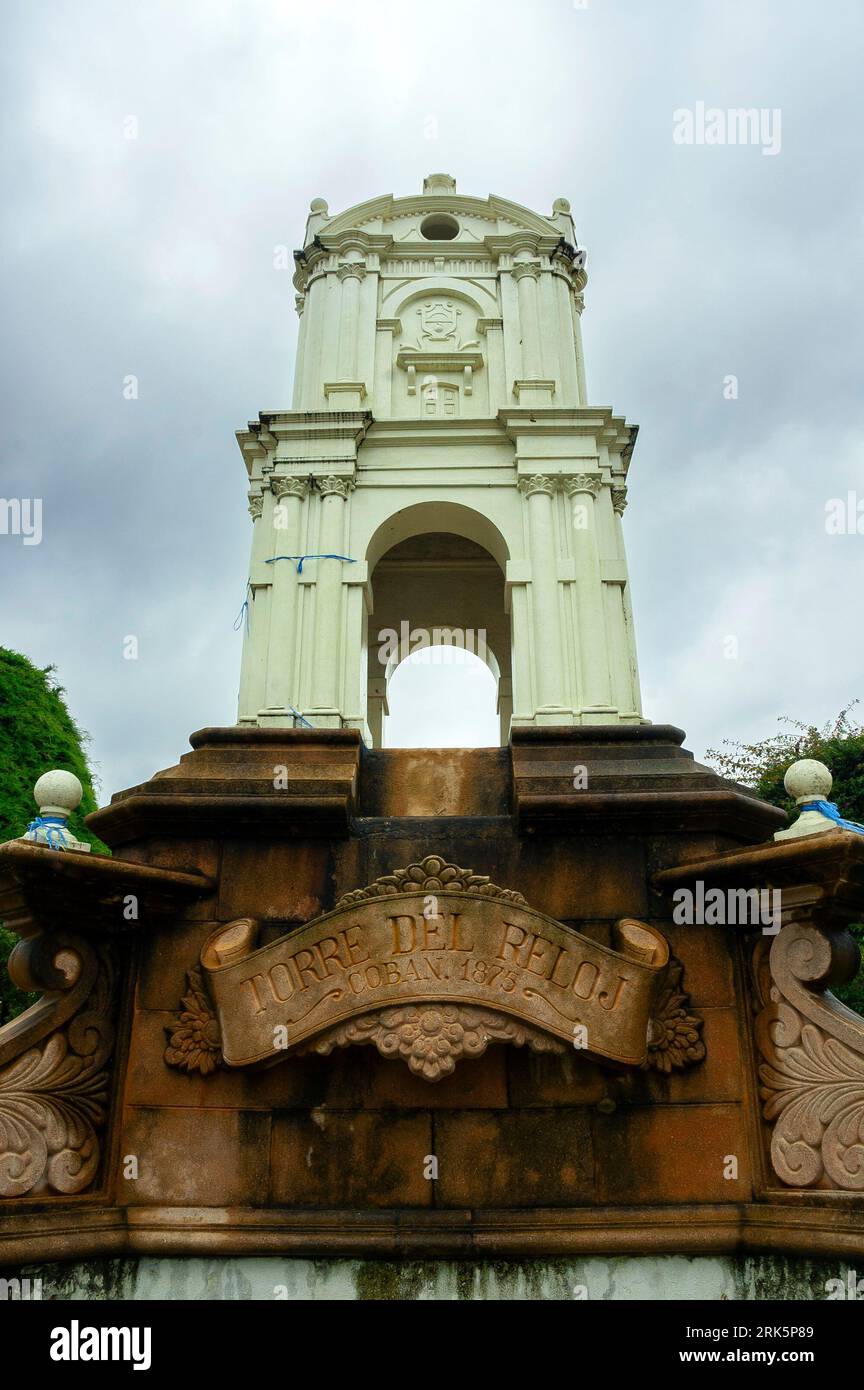 Monument dedicated to the clock tower in Coban Alta Verapaz, Guatemala ...