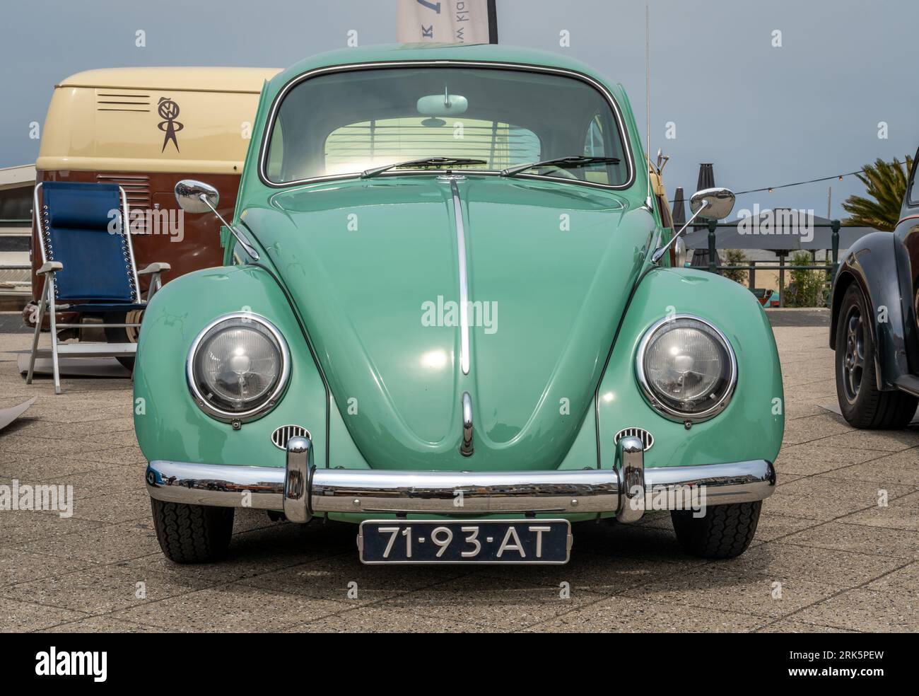 Shiny retro Volkswagen Beetle from 1966 in mint colour at the Aircooled classic car show Stock ...