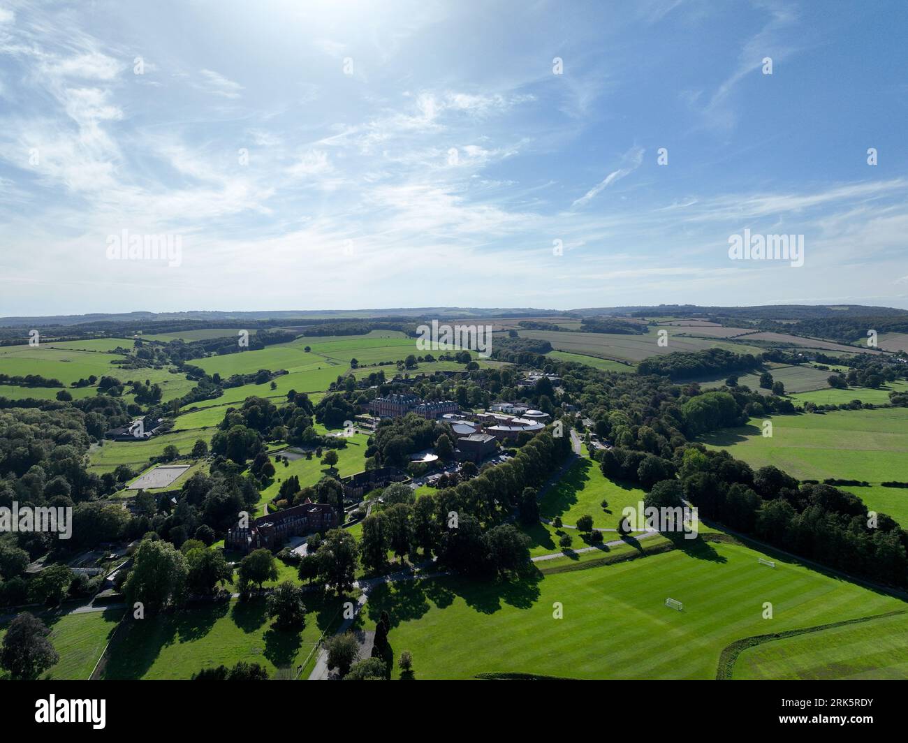 aerial view of the famous private school of Bryanston in Blandford in ...