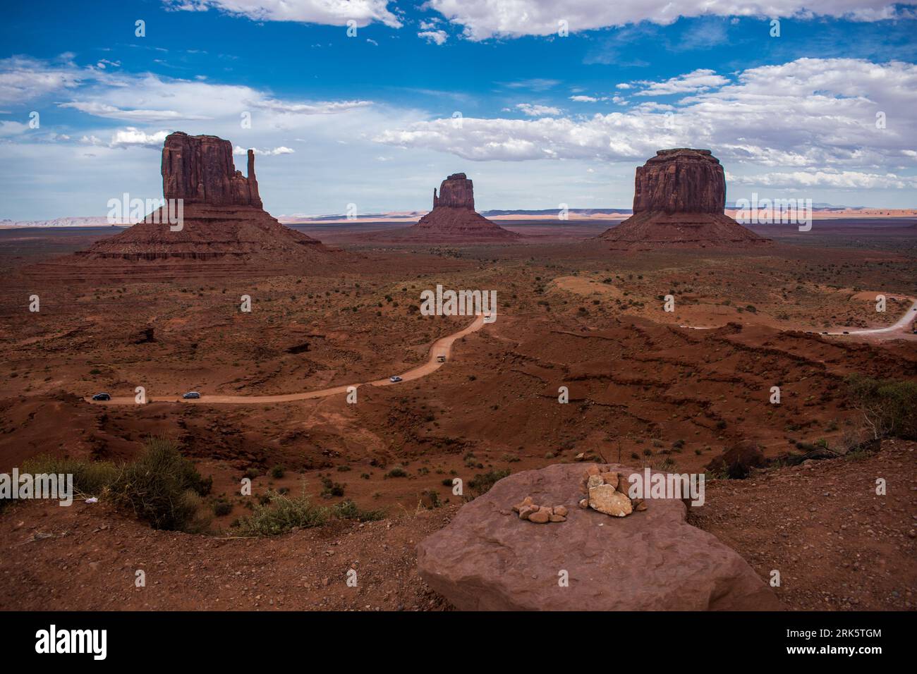East and West mitten formations, Monument Valley Arizona Stock Photo ...