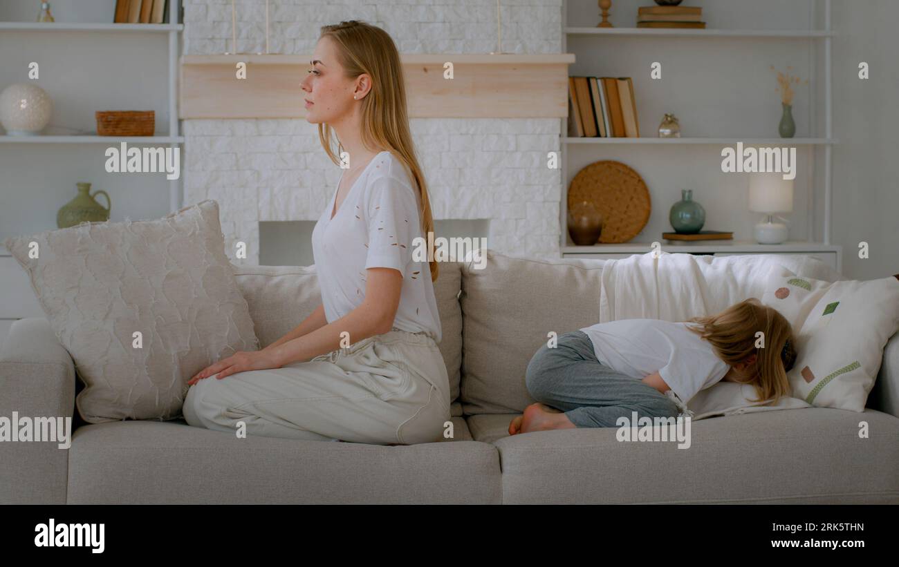 Little abuse child girl sad upset daughter adopted kid ignore unhappy ...