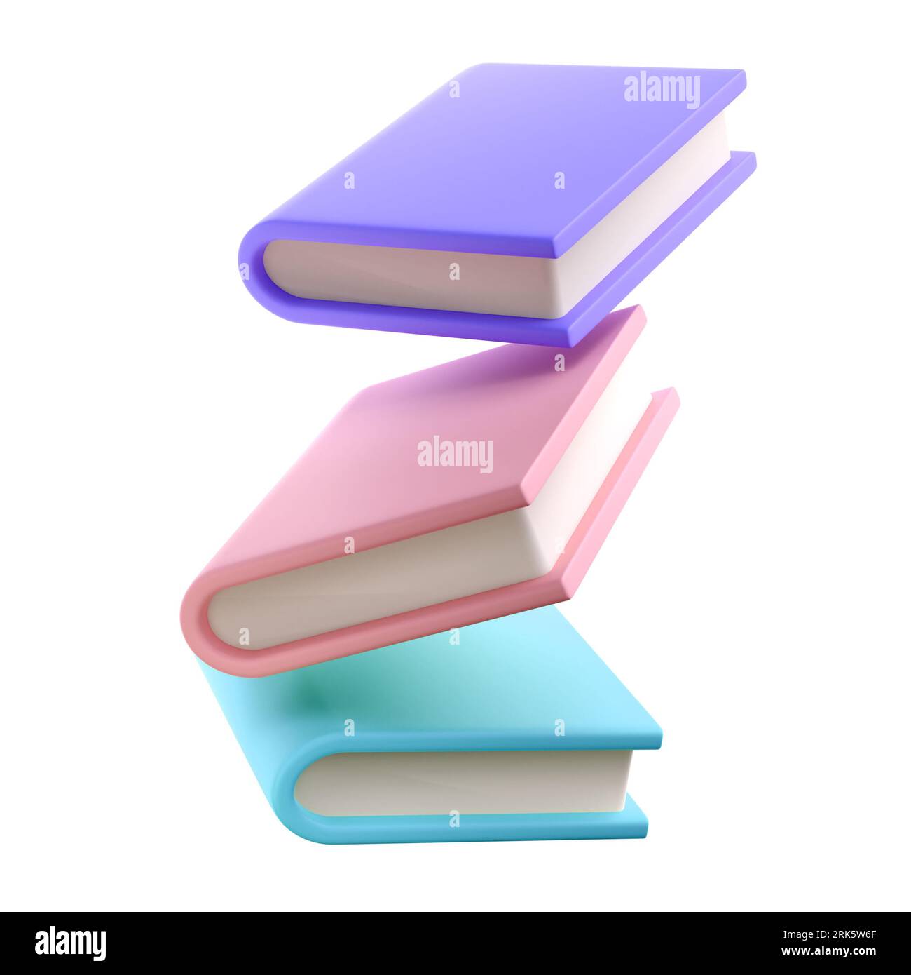 3D Stack of Closed Book falling down in air Icon. Isolated with ...