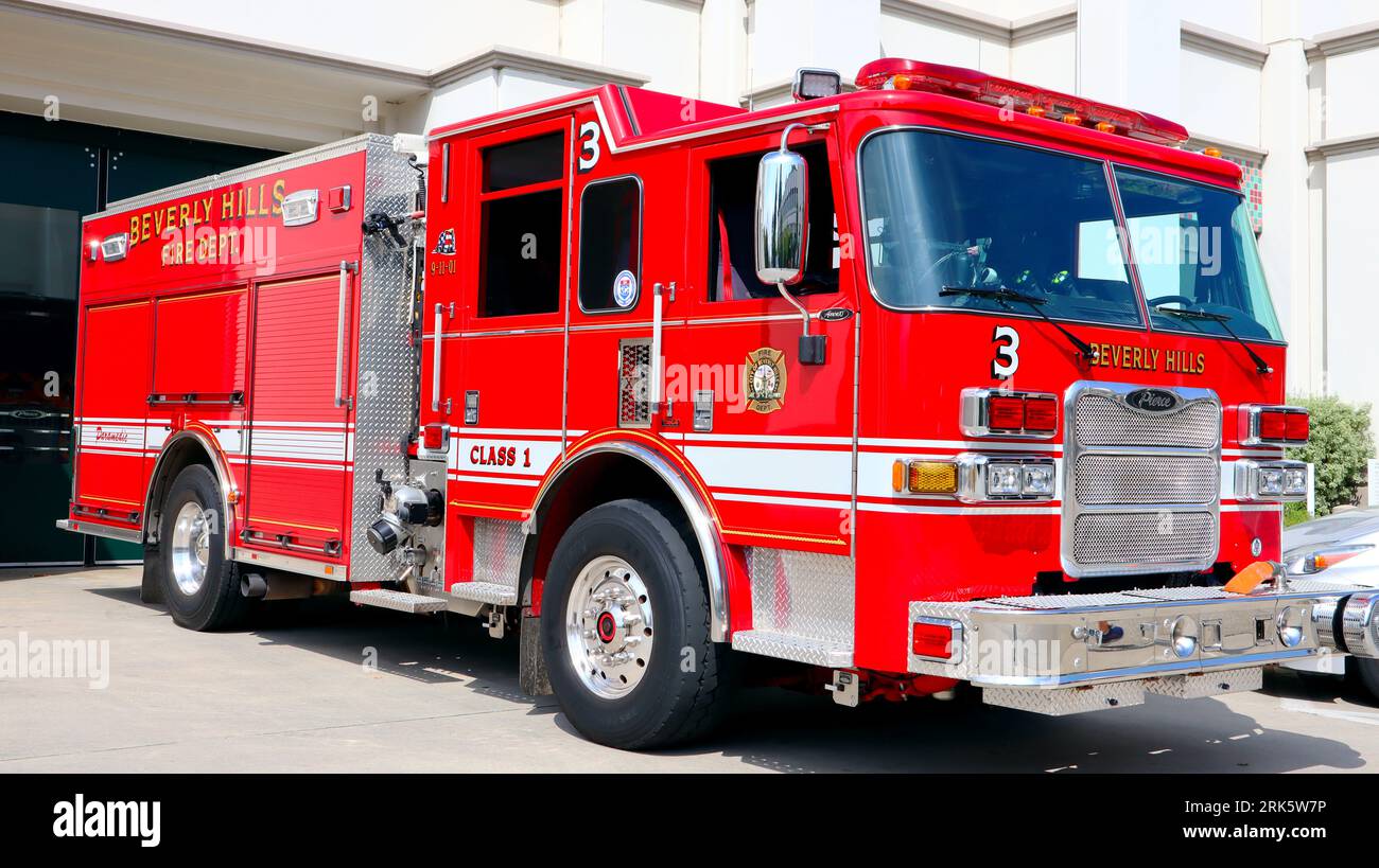 Beverly Hills, California: BEVERLY HILLS Fire Department truck at Fire ...