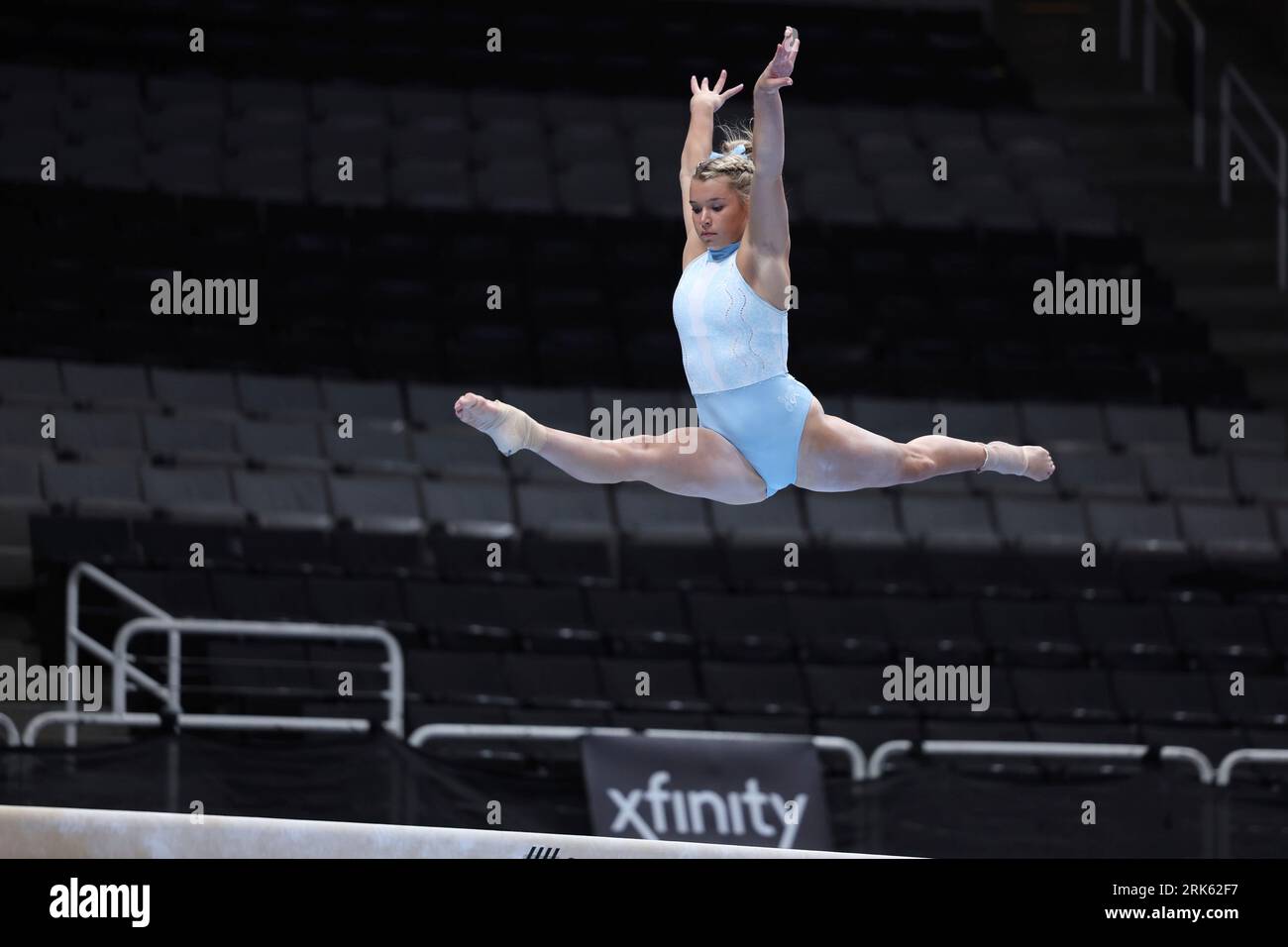 August 23, 2023: Gymnast Charlotte Booth during podium training at the ...