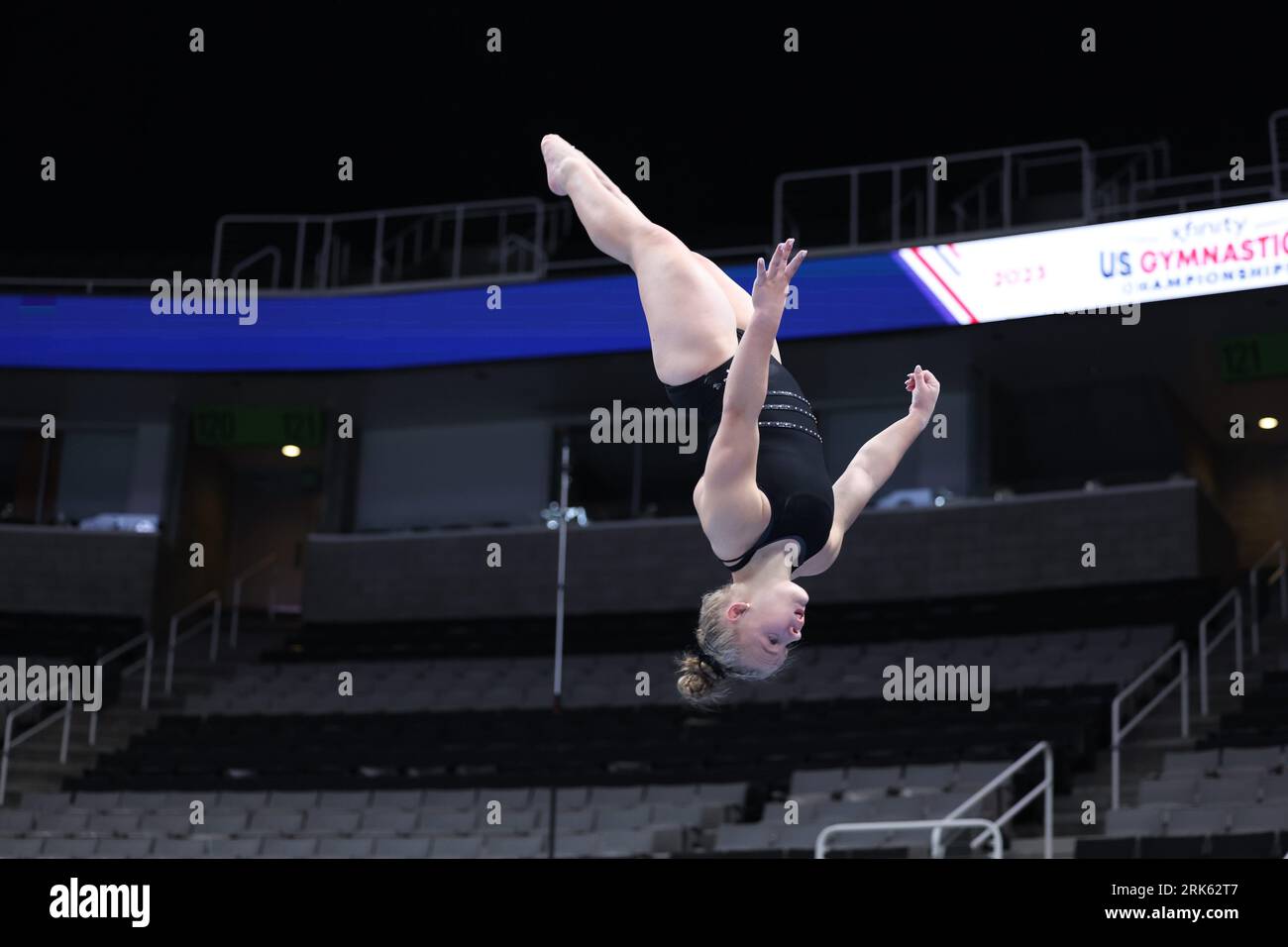 August 23, 2023: Gymnast JOSCELYN ROBERSON during podium training at ...