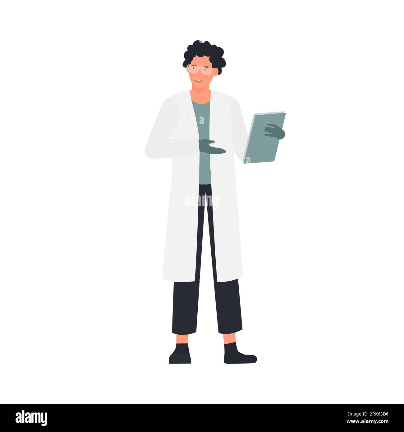 Scientist with report clipboard. Researcher with experiment result ... Scientist with report clipboard. Researcher with experiment result ...