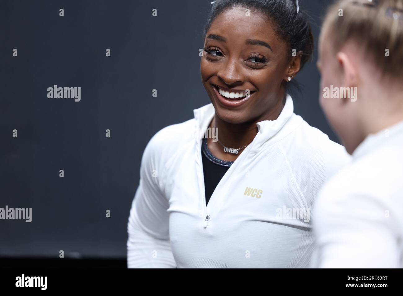 August 23, 2023: Olympic gold medalist SIMONE BILES during podium ...