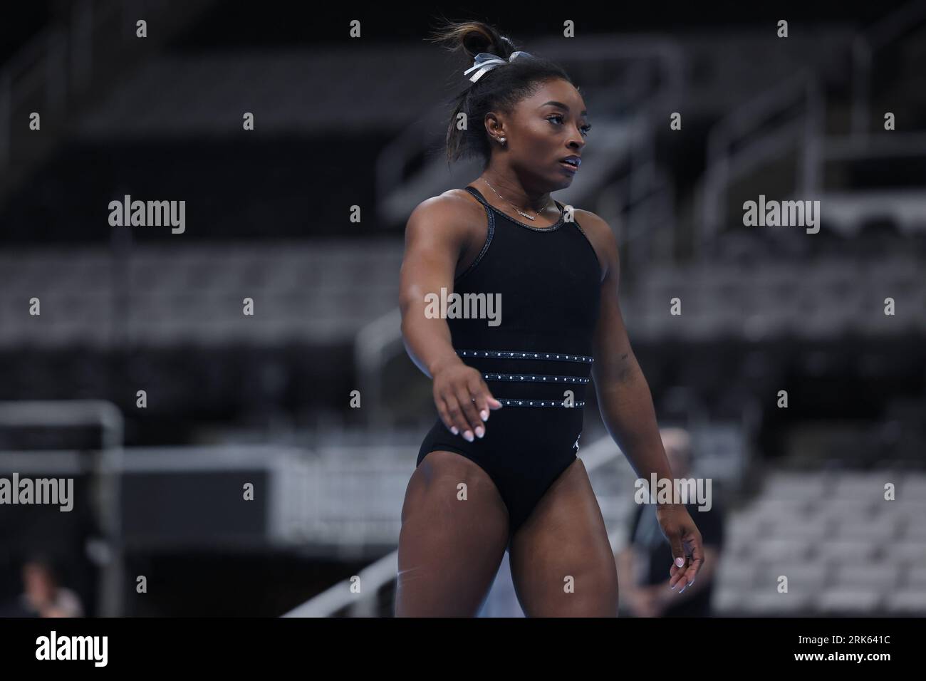 August 23, 2023: Olympic gold medalist SIMONE BILES during podium ...