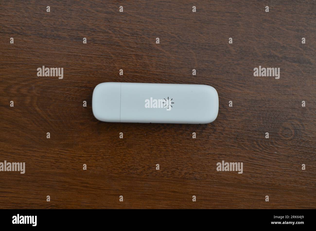 Latest generation USB 5G modem close for internet connection, allowing ...