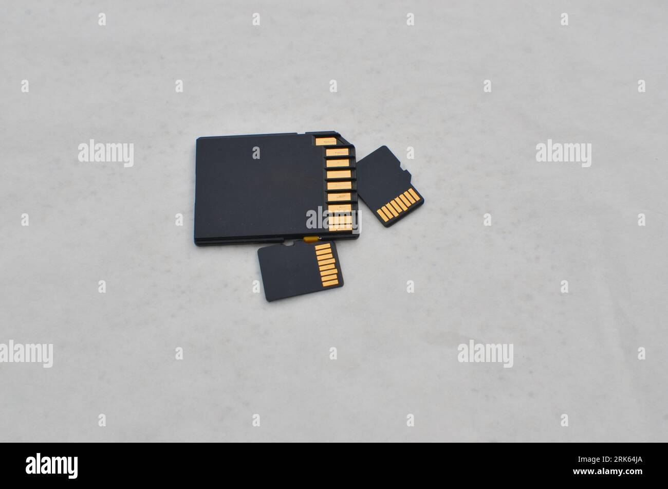 Close up of SD and microSD cards, symbols of compact and efficient ...