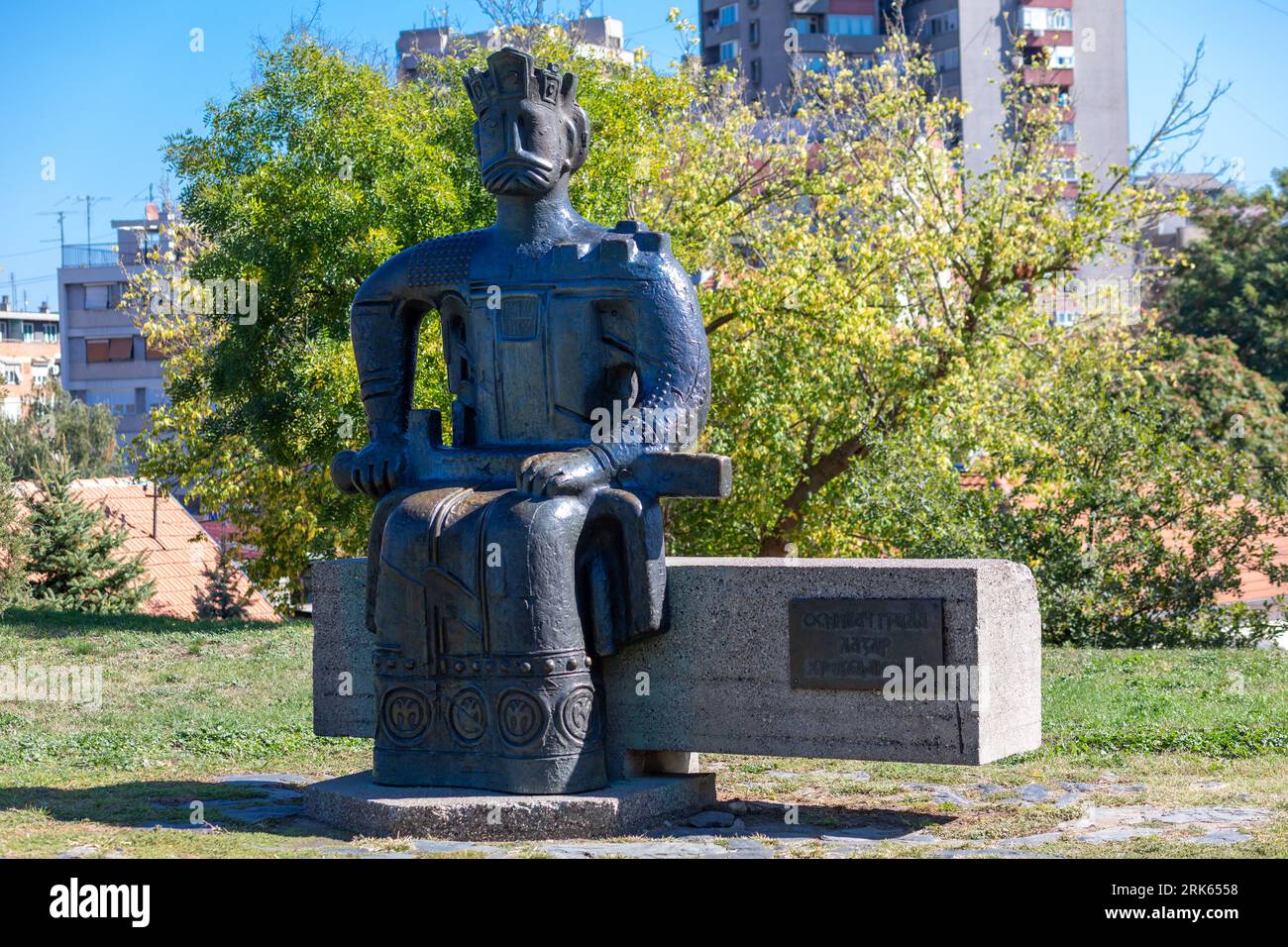 Bronze Monument of Lazar Hrebeljanovic, Tzar Car Lazar, founder of city ...