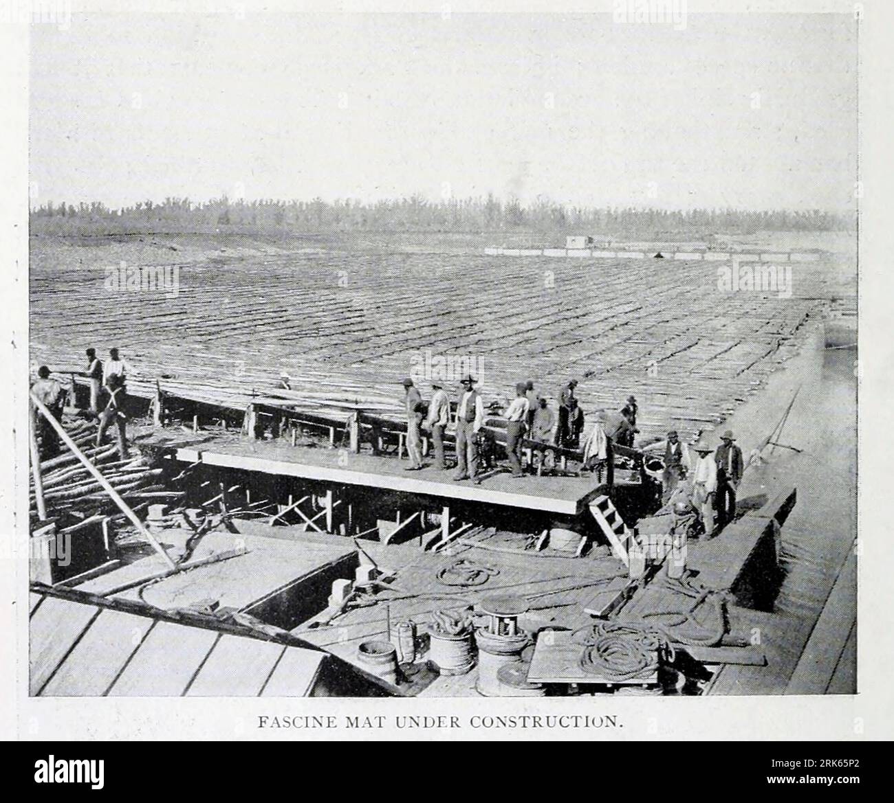 Fascine mat under construction from the Article BANK REVETMENT ON THE ...