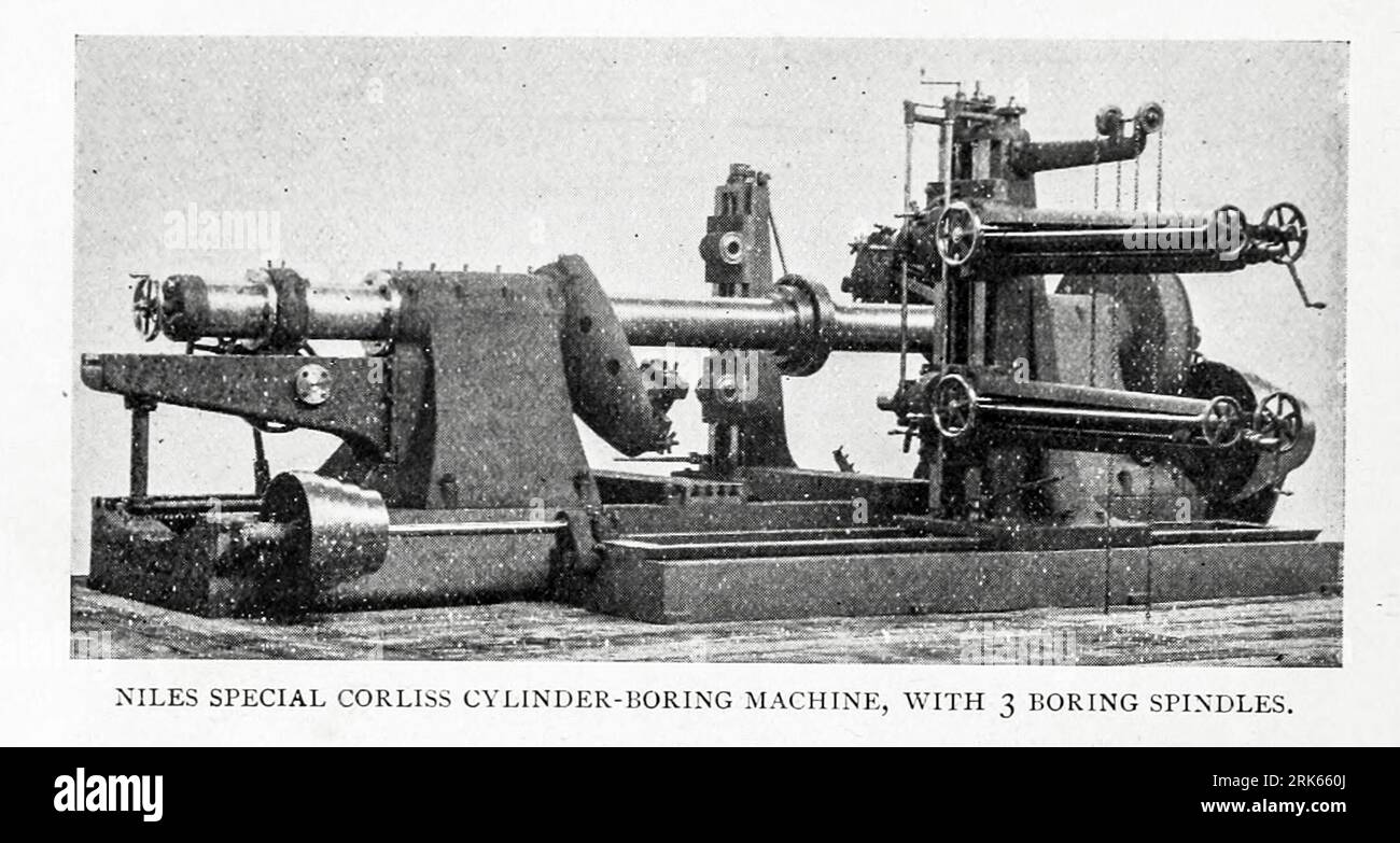 Niles Special Corliss Cylindrical Boring Machine with 3 boring spindles ...