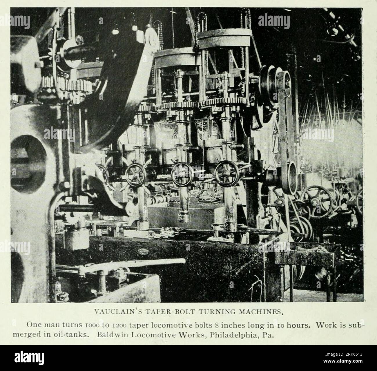 VAUCLAIN'S TAPER-BOLT TURNING MACHINES. One man turns looo to 1200 ...