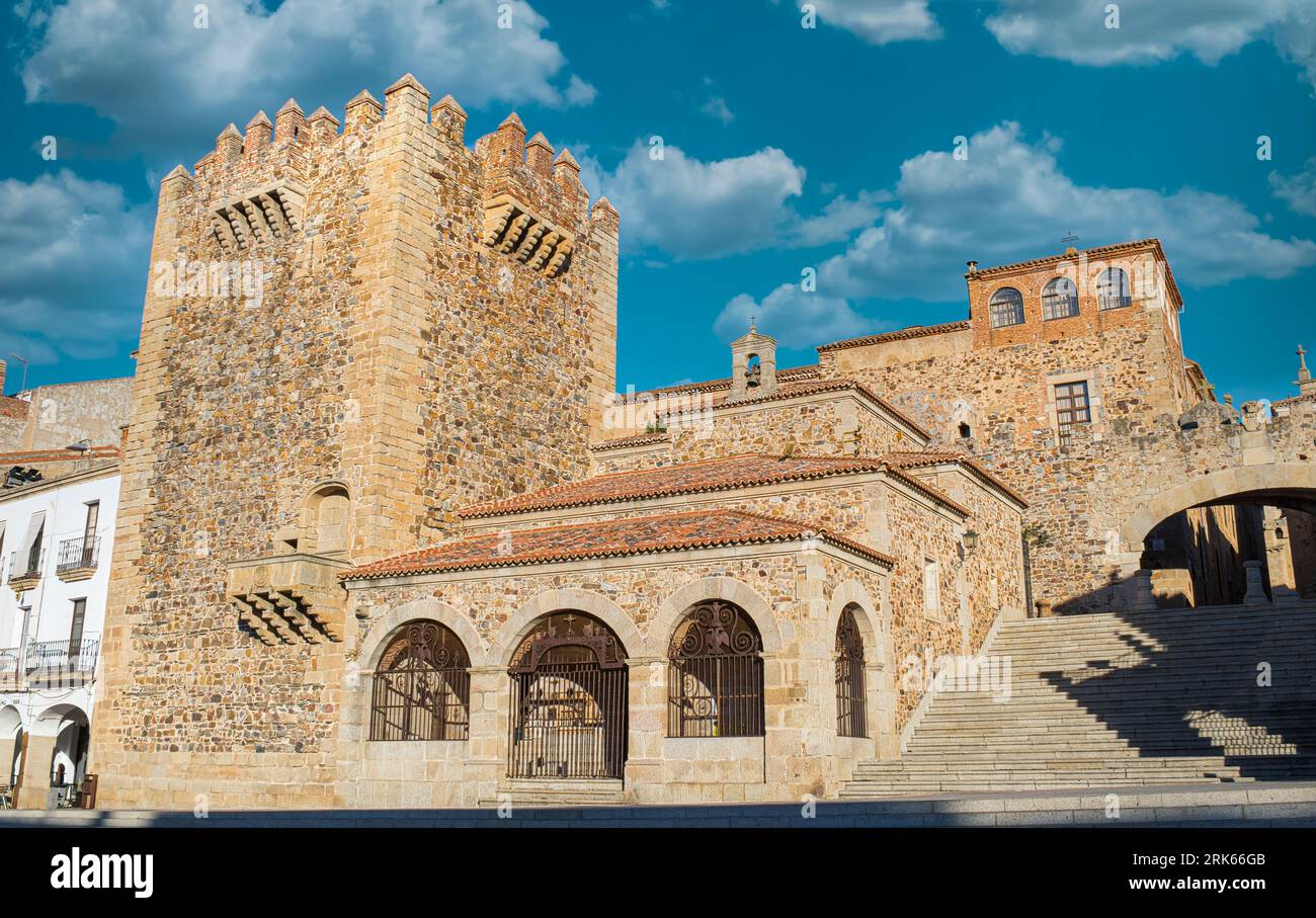 The fortified and crenelated tower of Bujaco of the twelfth century in ...