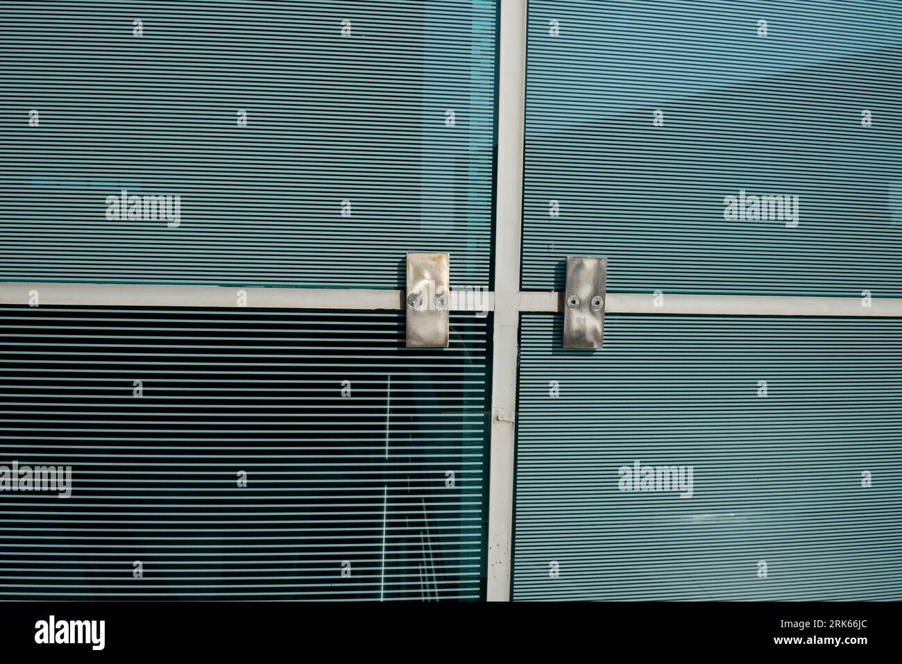 architecture, construction detail of a building with screen printed ...
