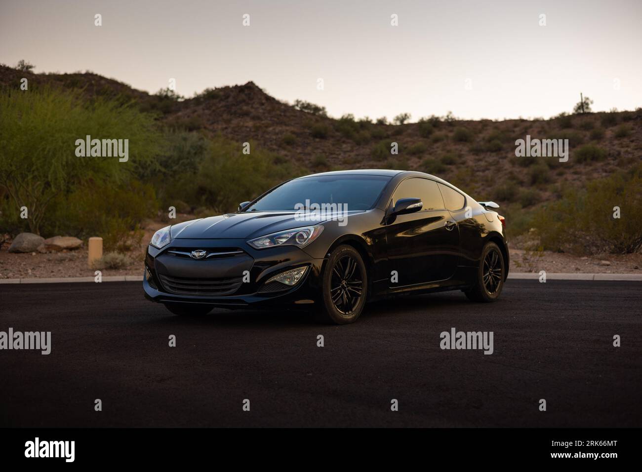 Luxury black car on highway hi-res stock photography and images - Alamy