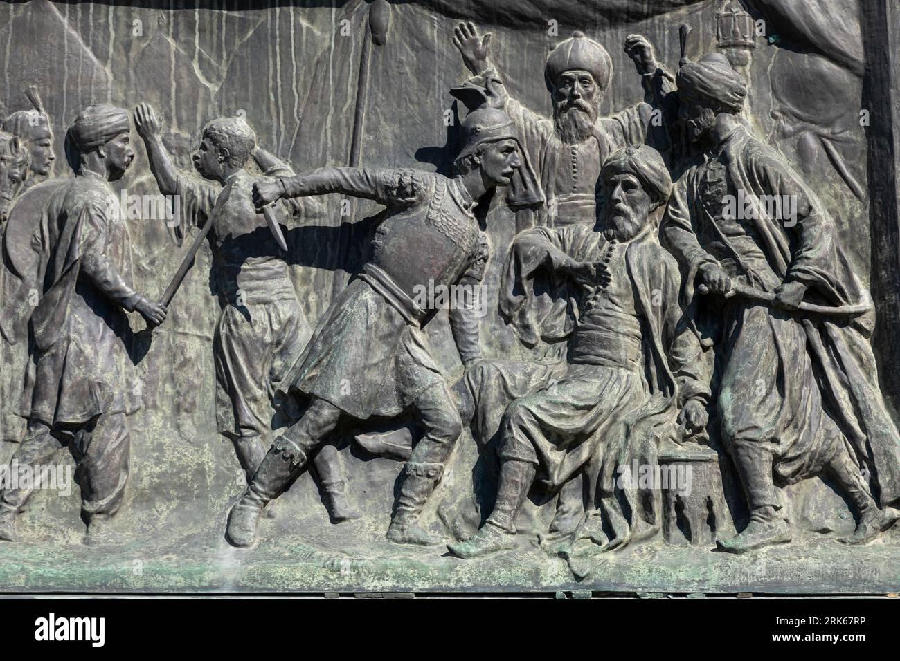 Miloš Obilić kills the Turkish Sultan Murat I in the battle of Kosovo ...