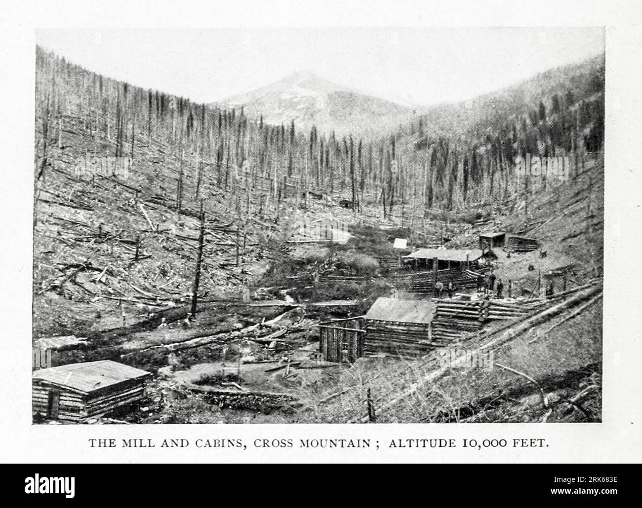 The Mill and Cabins Cross Mountain Altitude 10,000 Feet from the ...