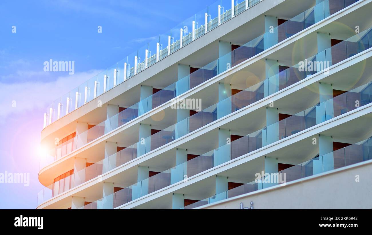 Modern beautiful luxury hotel resort building Stock Photo - Alamy