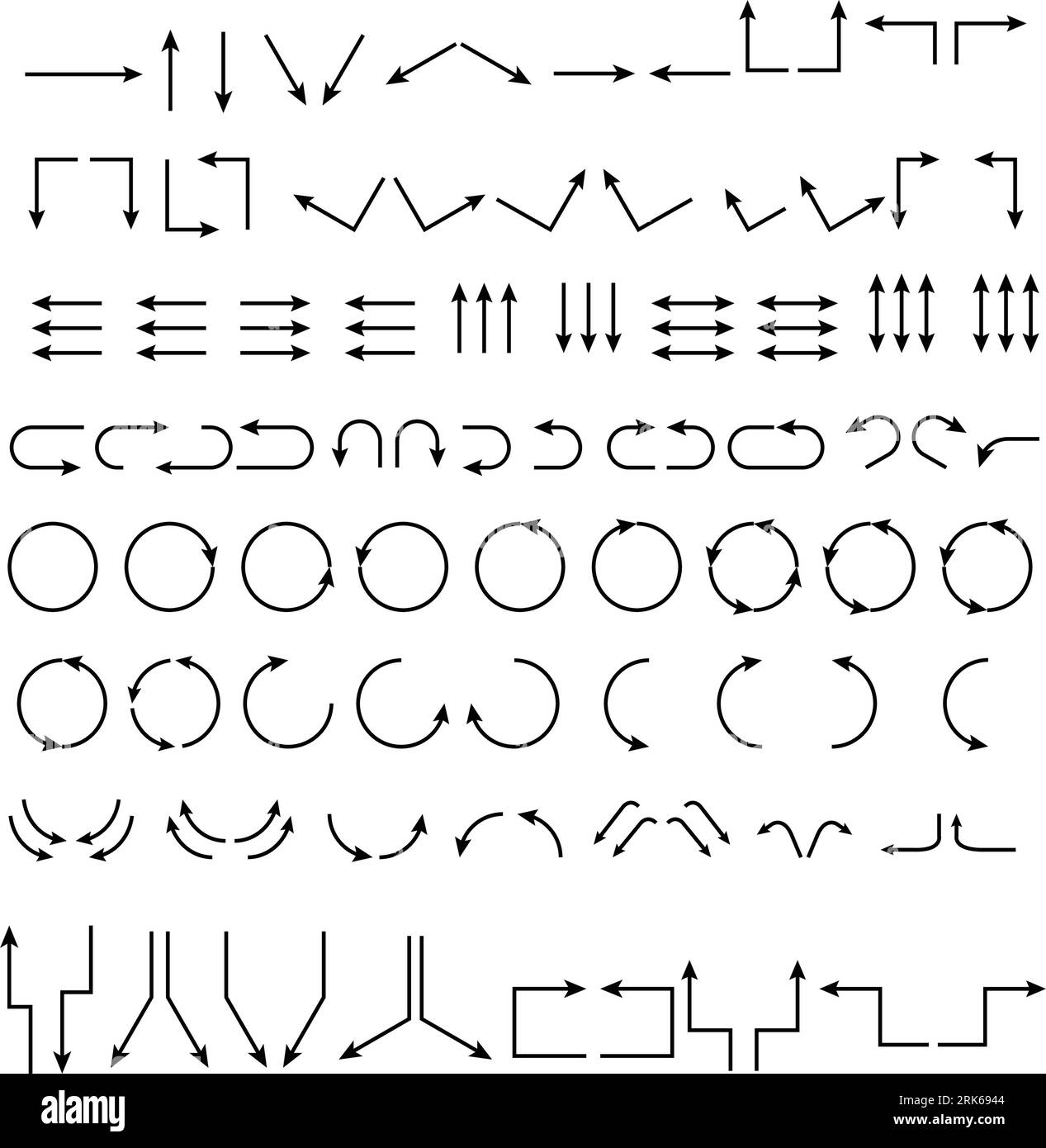 Arrows set. Arrow icon collection. Set different arrows or web designs. Arrow flat style ...