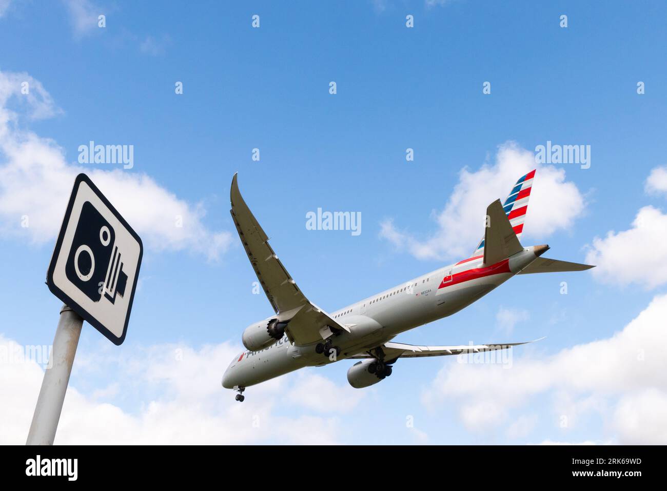 Jet airliner plane on finals to land at London Heathrow Airport, UK ...