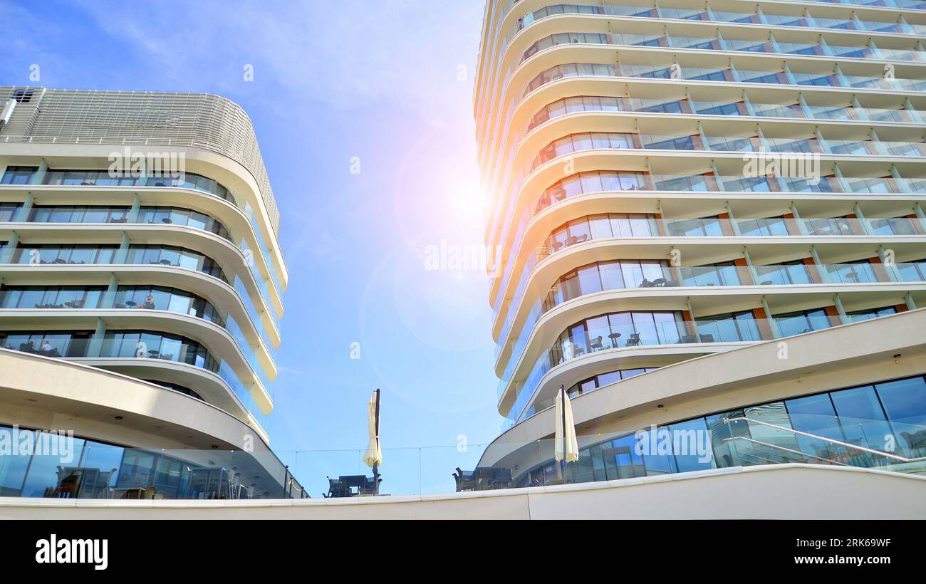 Modern beautiful luxury hotel resort building Stock Photo - Alamy