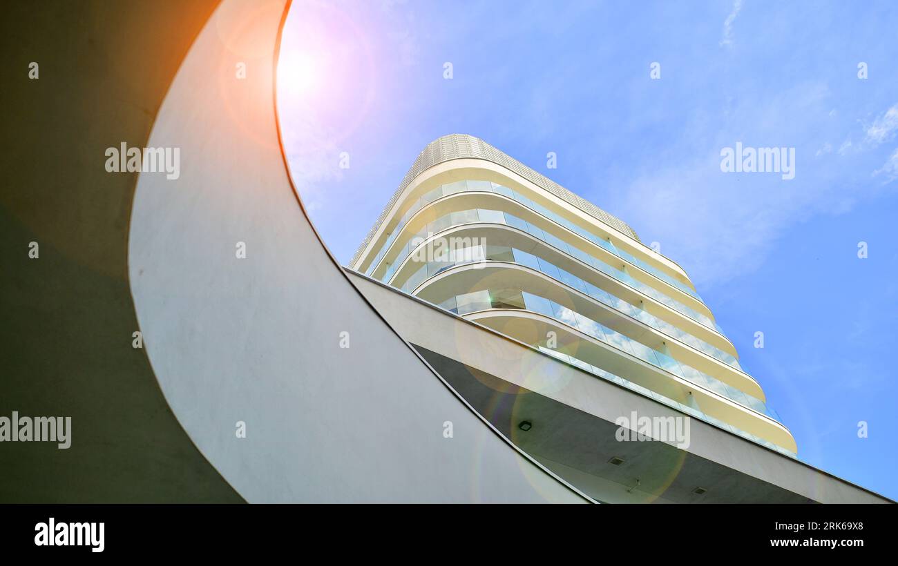 Modern beautiful luxury hotel resort building Stock Photo - Alamy