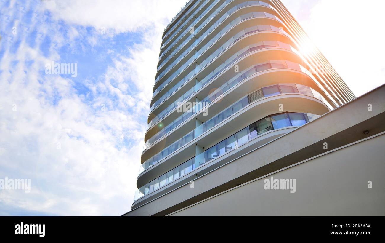 Modern beautiful luxury hotel resort building Stock Photo - Alamy